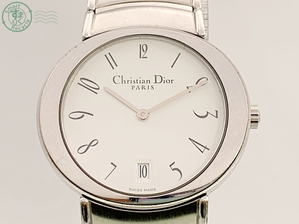 1010654 1円スタート Christian Dior クリスチャン ディオール D77-100 腕時計 QUARTZ クォーツ メンズ ホワイト 白文字盤(クリスチャン・ディオール ...