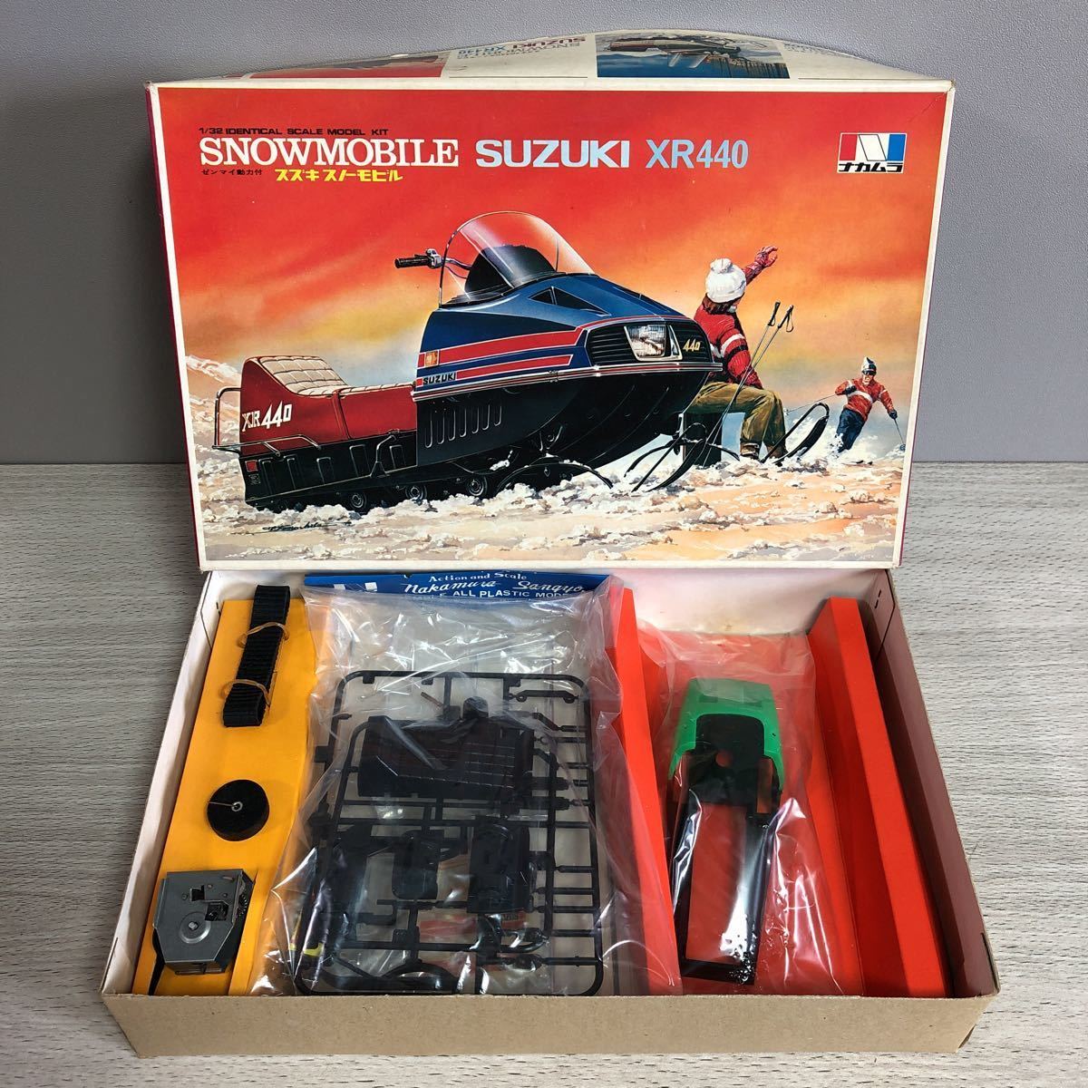 売切 1円スタート ナカムラ 中村産業 NAKAMURA 1/32 スノーモービル スズキ XR440 ゼンマイ動力 絶版 当時物 1960 ...