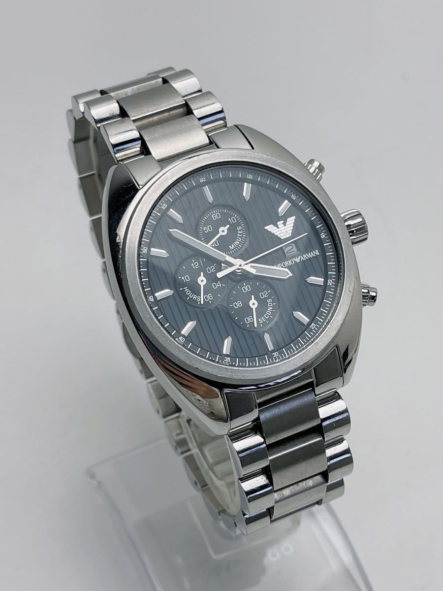 S144 EMPORIO ARMANI エンポリオ アルマーニ ブラック文字盤 メンズ クォーツ 腕時計 AR-5957(男性用)｜売買されたオークション情報、yahooの商品情報をアーカイブ ...