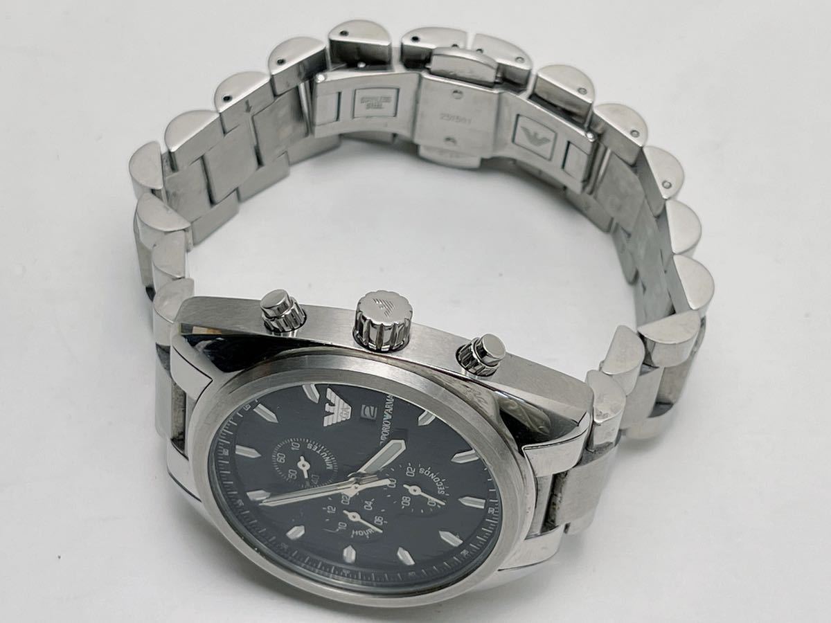 S144 EMPORIO ARMANI エンポリオ アルマーニ ブラック文字盤 メンズ クォーツ 腕時計 AR-5957(男性用)｜売買されたオークション情報、yahooの商品情報をアーカイブ ...