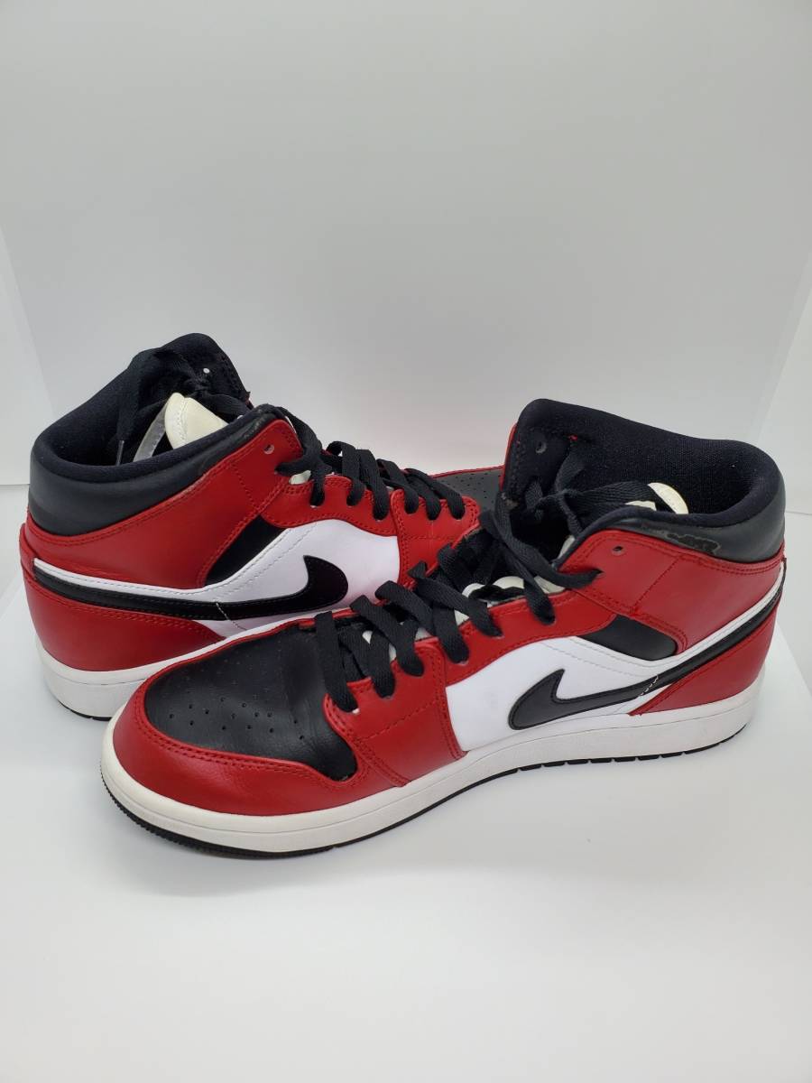 NIKE AIR JORDAN 1 MID CHICAGO BLACK TOE ナイキ エア ジョーダン 1 ミッド BLACK/GYM RED/WHITE 27.5cm 554724-069 ...