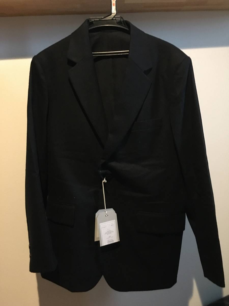 試着のみ MARKAWARE 2B BLAZER FRONT PLEATS PEGTOP ORGANIC WOOL JAPAN FLANNEL BLACK/3 セットアップ テーラード ...