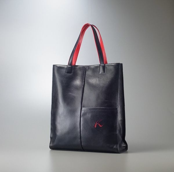 MD2513 横浜元町 キタムラK2/Kitamura K2 レザー Kロゴ ハンドバッグ 手提げ 鞄 ネイビー×レッド(かばん、バッグ)｜売買されたオークション情報、yahooの商品情報を ...