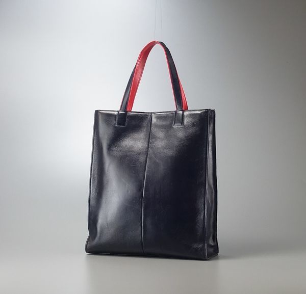 MD2513 横浜元町 キタムラK2/Kitamura K2 レザー Kロゴ ハンドバッグ 手提げ 鞄 ネイビー×レッド(かばん、バッグ)｜売買されたオークション情報、yahooの商品情報を ...