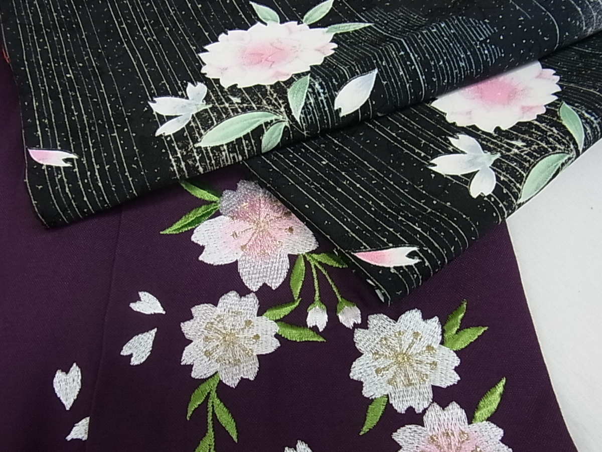 平和屋着物 二尺袖着物 袴セット 卒業式 入学式 刺繍 舞桜 暈し染め 黒地 金彩 ch269(振袖)｜売買されたオークション情報、yahooの商品情報をアーカイブ公開 - オークファン ...