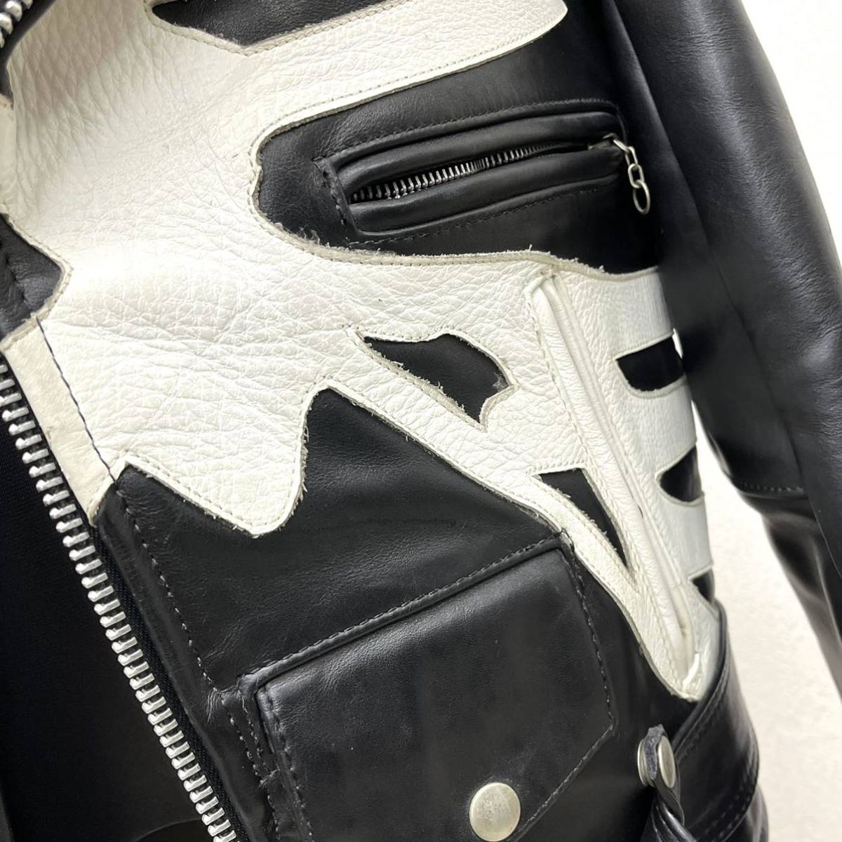 名作 VANSON C-BONE バンソン ボーン ライダースジャケット ダブルライダース 革ジャン レザージャケット size 36(ライダースジャケット)｜売買されたオークション情報 ...