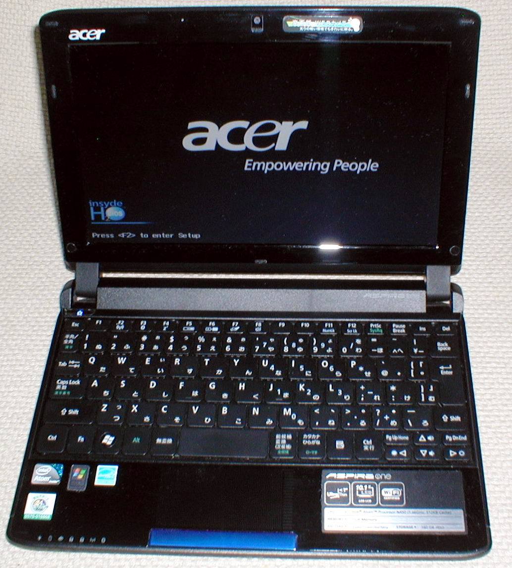 acer Aspire one NAV50 Storage:160GB Ram:1GB WindowsXP-SP3 サファイアブルー 光沢画面 ...