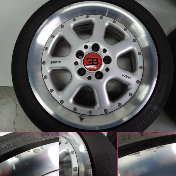 BUGATTI BBS 社外品 ホイール 4本/1台分 17インチ×8J +35 PCD112 5穴 ハブ径約66mm W124ベンツ取り外し ...