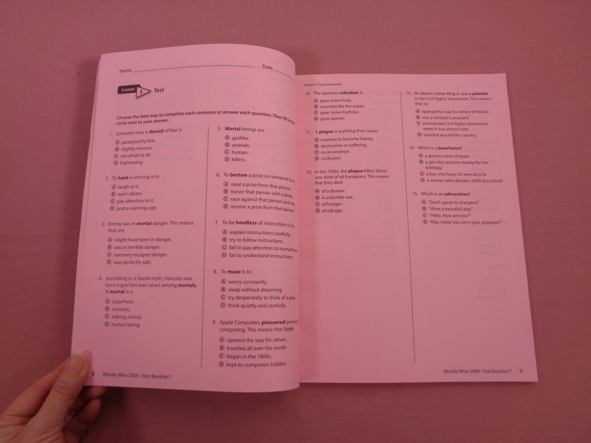 洋書 WORDLY WISE 3000 Third Edition BOOK 7 テキスト＋テキストブックレット+アンサーキー まとめて3冊セット(英単語、熟語)｜売買されたオークション情報 ...