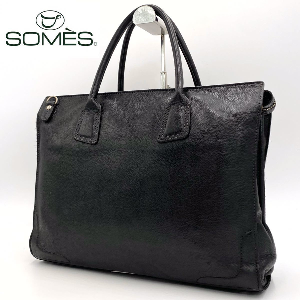 1円〜 極 SOMES SADDLE ソメスサドル レザー ビジネスバッグ ブリーフケース ハンドバッグ 書類鞄 A4収納可 通勤 メンズ 黒 ブラック(ブリーフケース、書類かばん)｜売買され ...