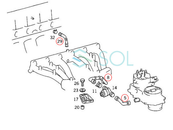 ベンツ W201 W124 W126 ブローバイホース 3点セット 190E E300 300SE 300SEL 1030940082 ...
