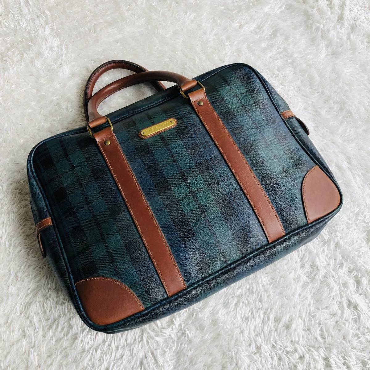 POLO ラルフローレン ブリーフケース ブラックウォッチ チェック柄 ビジネスバッグ レザー POLO RALPH LAUREN(ブリーフケース、書類かばん)｜売買されたオークション情報 ...