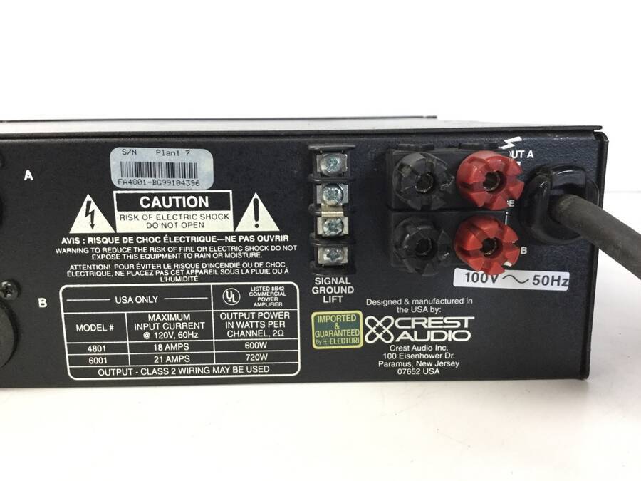 CREST AUDIO クレストオーディオ 4801 PAアンプ 1週間保証 TB(パワーアンプ)｜売買されたオークション情報、yahooの ...