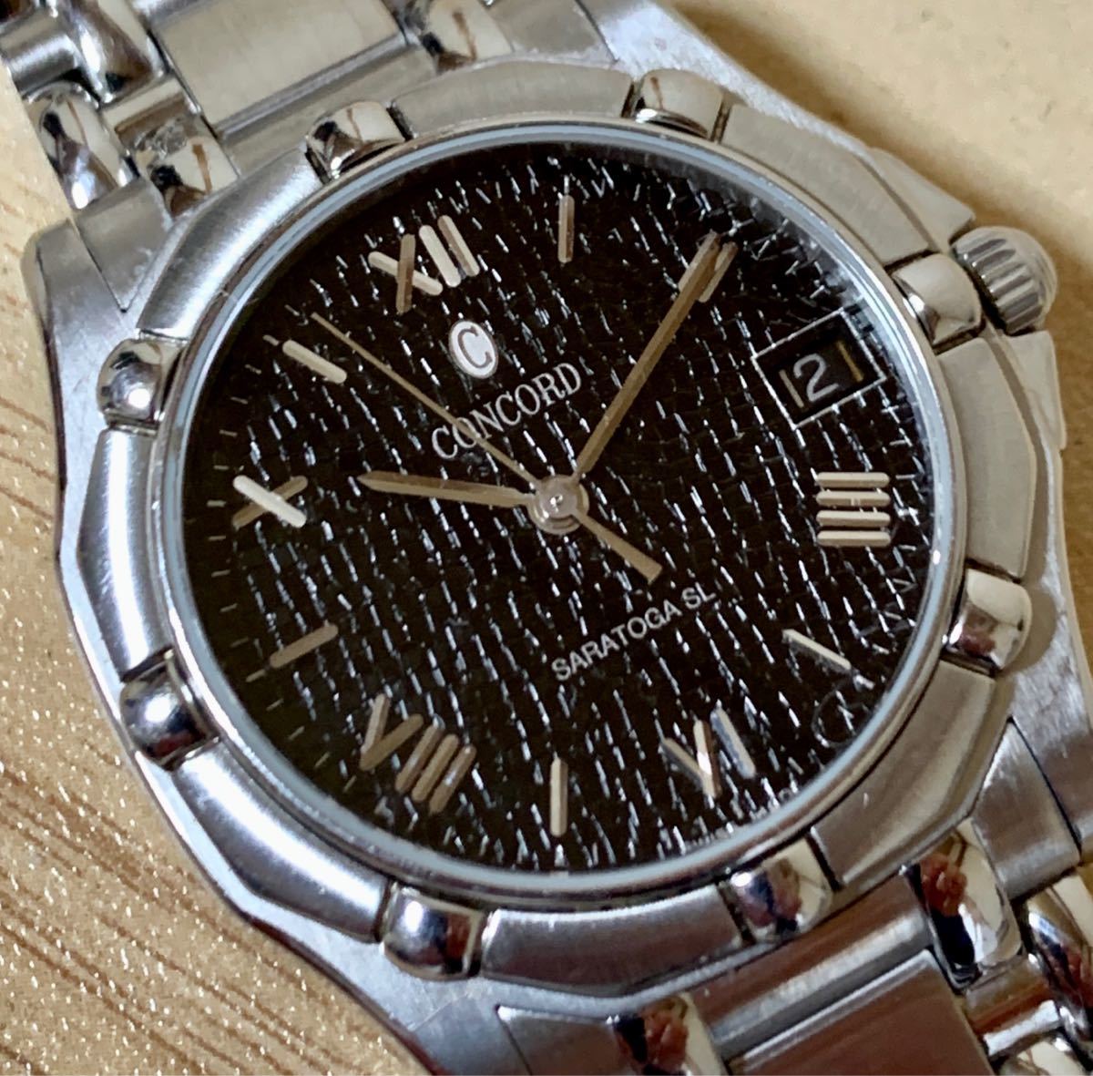 1円〜H CONCORD コンコルド サラトガ 14-C2-230 ブラック文字盤 ローマ数字 クォーツ デイト メンズ腕時計 798963(その他)｜売買されたオークション情報、yahooの ...
