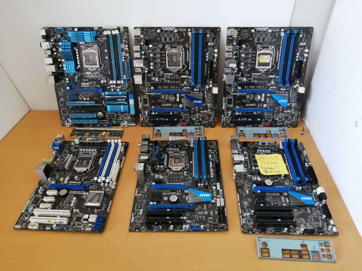 マザーボード 6個 まとめ MSI ASUS ASRock PH67A-S40 P67A-G45 Z68A-SD60 P8P67 ...