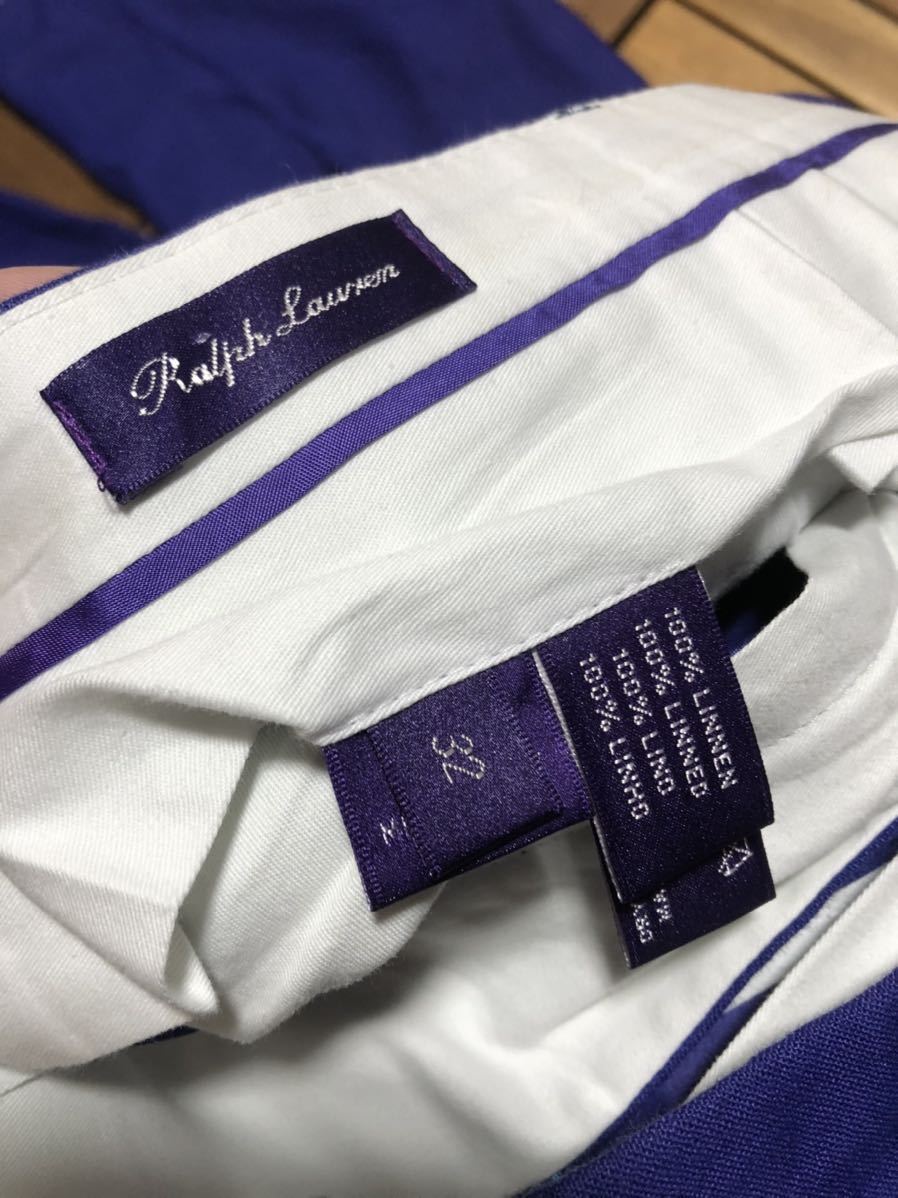 RALPH LAUREN PURPLE LABEL リネン100% パンツ アーカイブ ビンテージ ラルフローレン パープルレーベル RRL ...