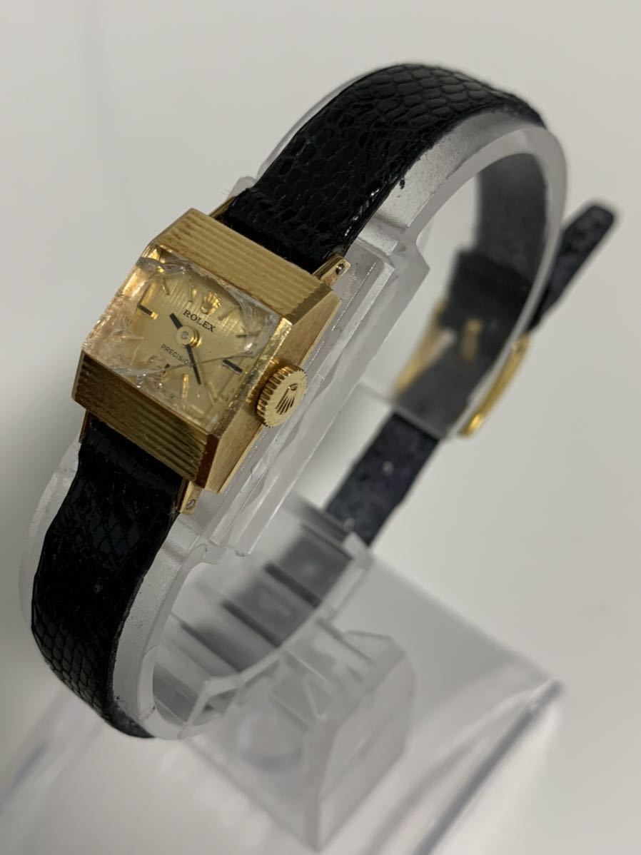 ROLEX ロレックス PRECISION プレシジョン 2159 手巻き 18K 750 レディース 腕時計 純正ベルト 総重量約10g ...