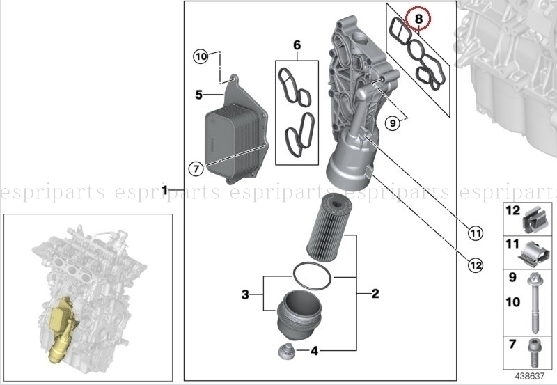 BMW MINI ミニ F56 F55 F54 F57 F60 One クーパー S SE D SD JCW オイルフィルターハウジング ...
