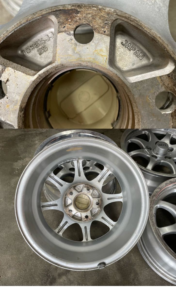 ENKEI NEVE 15インチ 6.5J +25 PCD114.3/5H アルミホイール 4本 100系ハイエース 2WD等(社外品)｜売買 ...