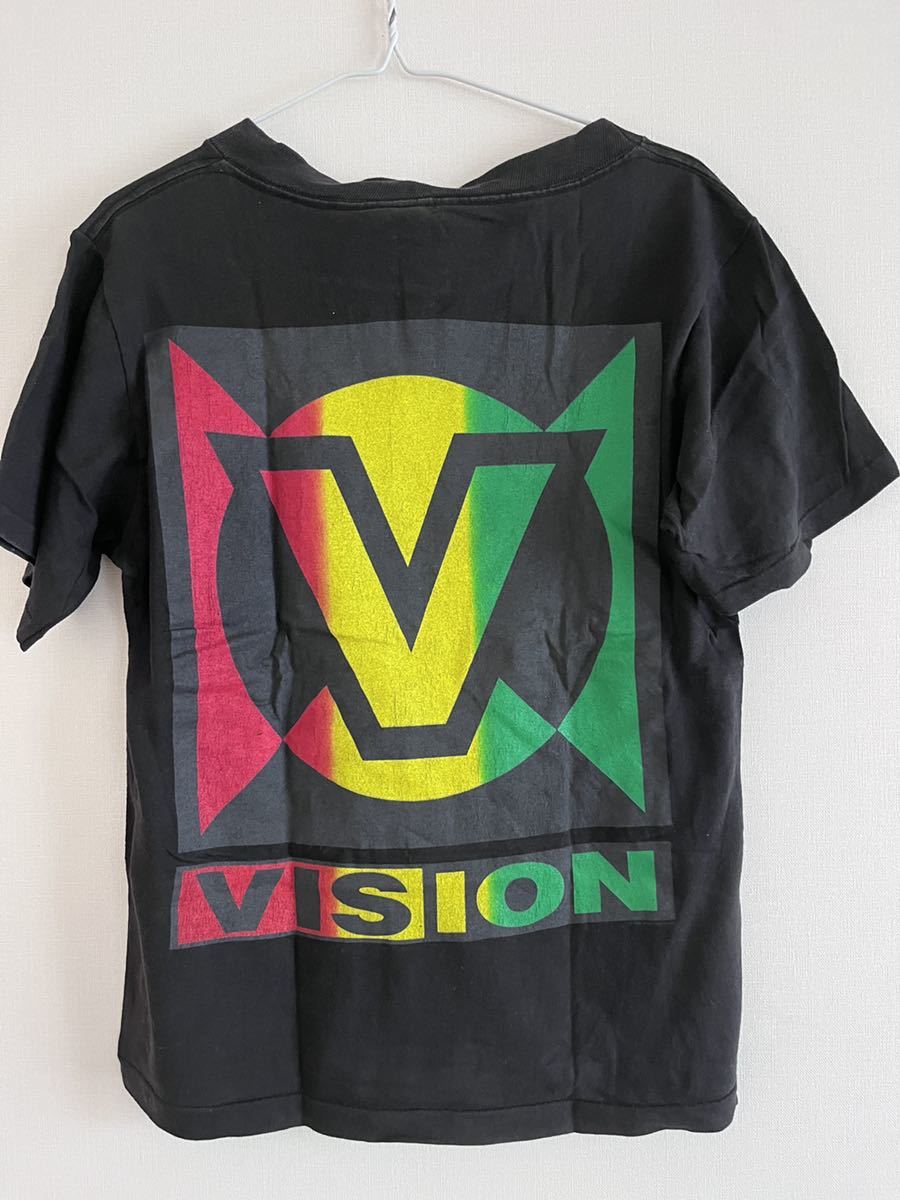 80s VISION ラスタロゴ XL 1988年 90s skate vintage used THRASHER スラッシャー 長瀬 黒 ...