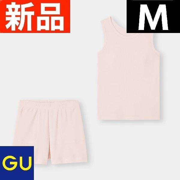 GU ジーユー ワッフルラウンジセット ノースリーブ カップ付き +X ピンク Mサイズ(セット)｜売買されたオークション情報、yahooの商品情報をアーカイブ公開 - オークファン ...