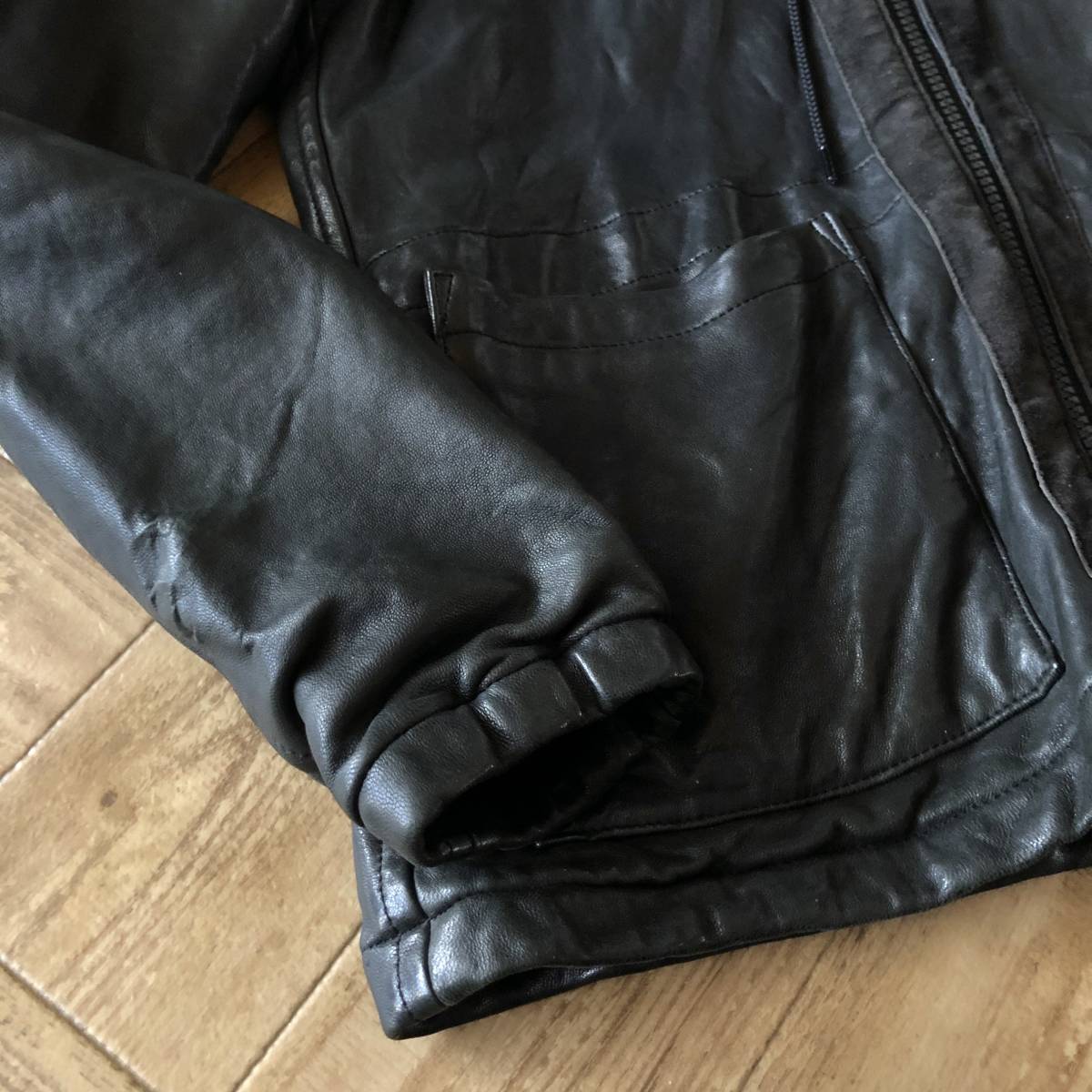 A12 ビューティ＆ユース アローズ BEAUTY＆YOUTH UNITED ARROWS 柔らか 羊革 ラムレザー パーカー ジャケット ...