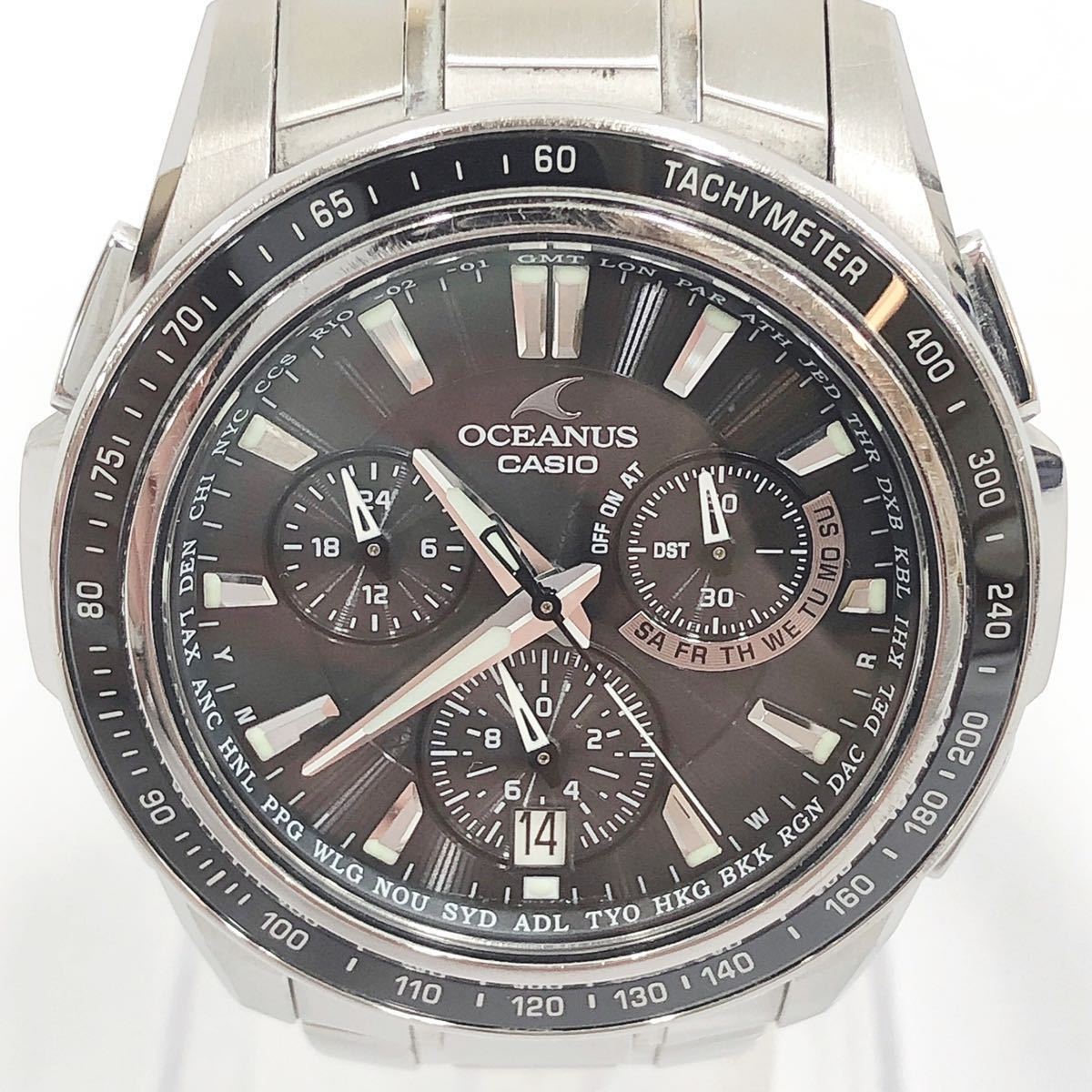 CASIO カシオ OCEANUS オシアナス OCW-S1050 3針 電波ソーラー ベルト純正 メンズ 腕時計 デイト 黒文字盤 R中 ...