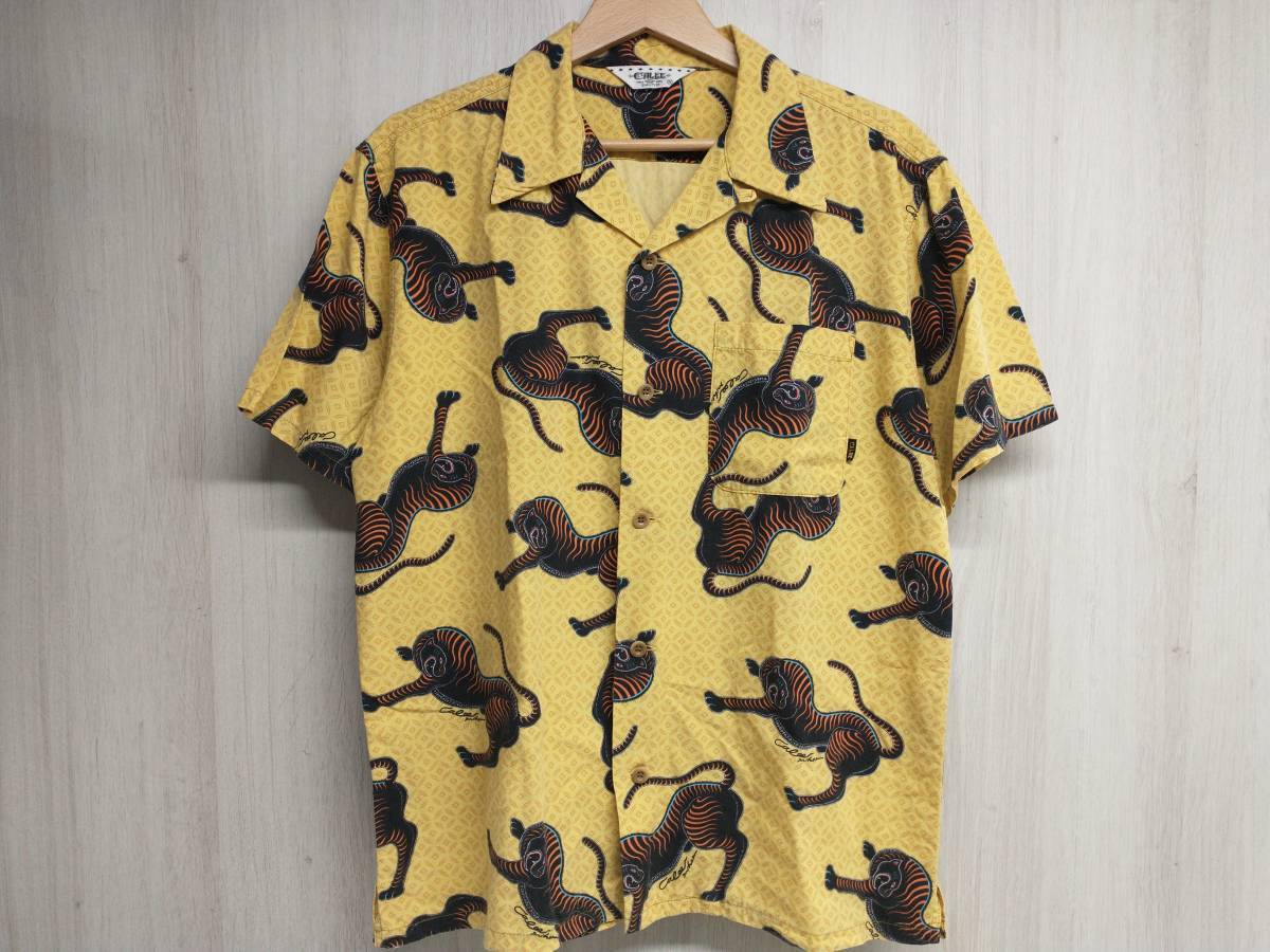 CALEE × Miho Murakami ALLOVER TIGER PATTERN 半袖シャツ アロハ キャリー ミホムラカミ タイガープリント メンズ S イエロー 店舗受取可(Mサイズ ...