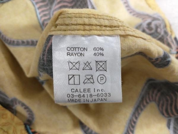 CALEE × Miho Murakami ALLOVER TIGER PATTERN 半袖シャツ アロハ キャリー ミホムラカミ タイガープリント メンズ S イエロー 店舗受取可(Mサイズ ...