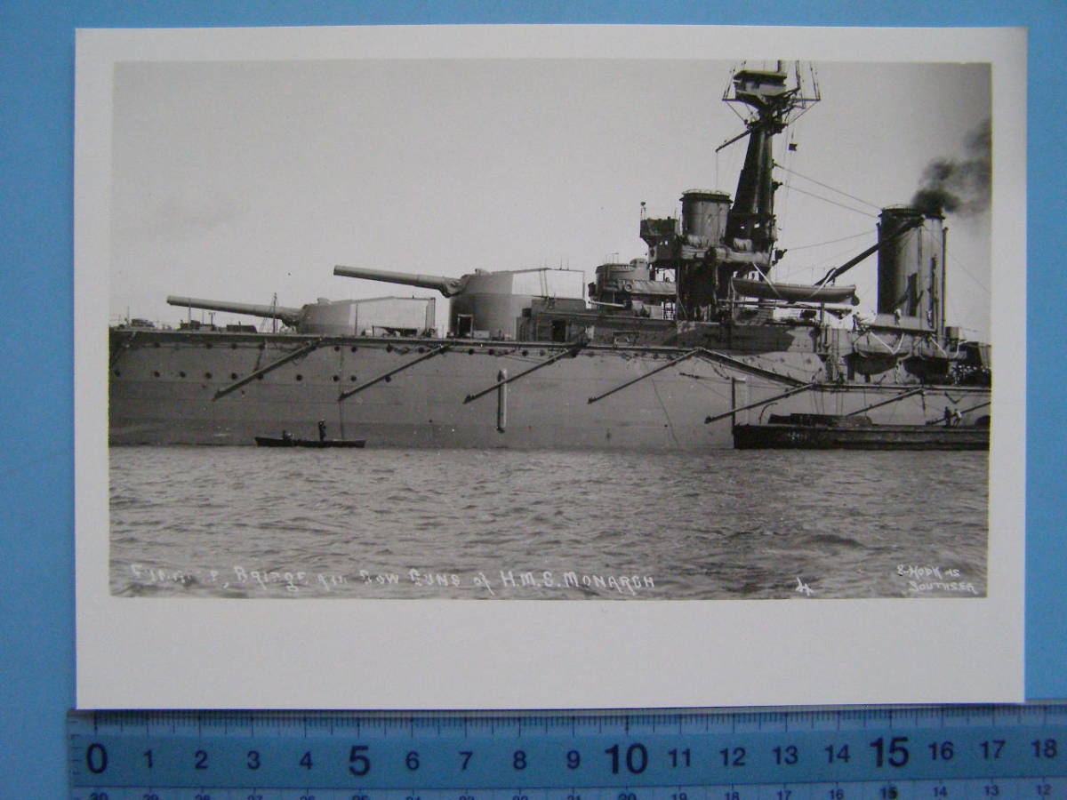 A39 086 写真 古写真 船舶 軍艦 英国 戦艦 モナーク HMS Monarch 海軍 イギリス イギリス海軍(その他)｜売買された ...