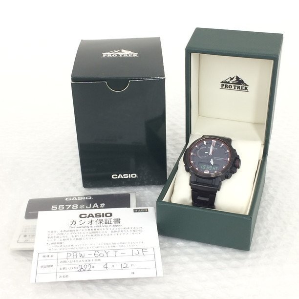 AJAC2018 腕時計 CASIO カシオ プロトレック PRW-60YT-1JF 電波ソーラー コマ 箱付き 稼動品(PRO TREK ...
