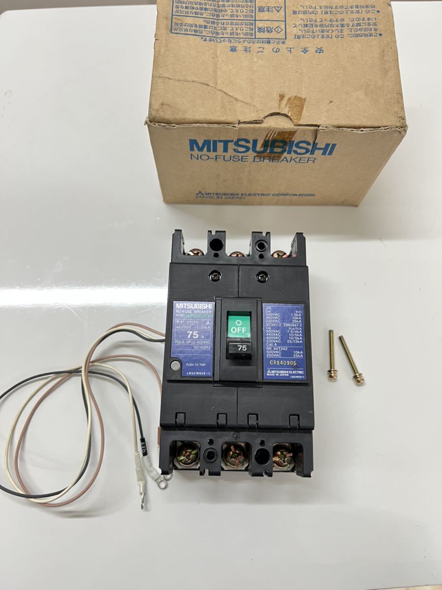 三菱 NF100-CP 100A ノーヒューズブレーカー 漏電遮断器 動作未確認 現状品(その他)｜売買されたオークション情報、yahooの ...