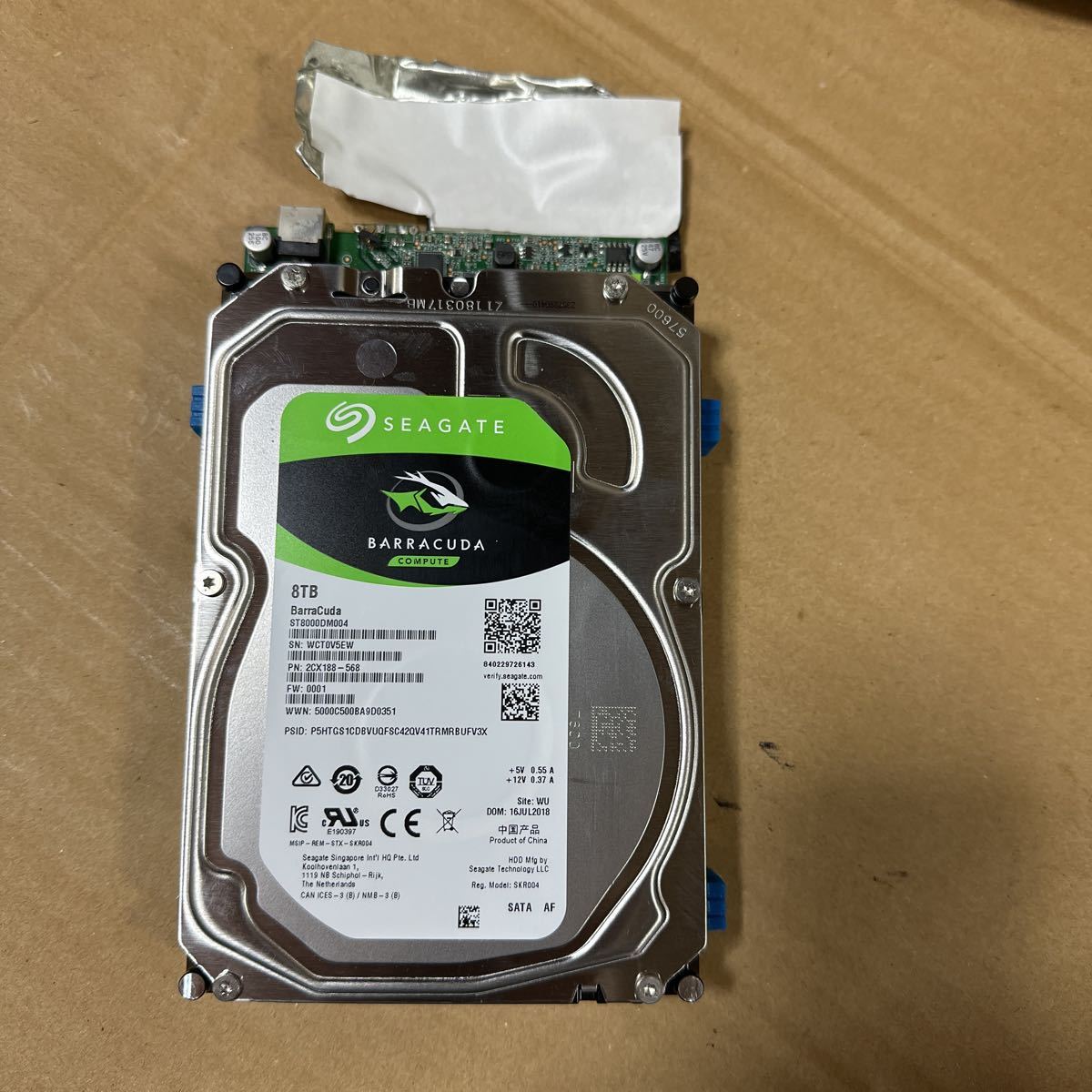 あ-3851) SEAGATE BarraCuda ST8000DM004 HDD 8TB 中古現状品 周辺機器