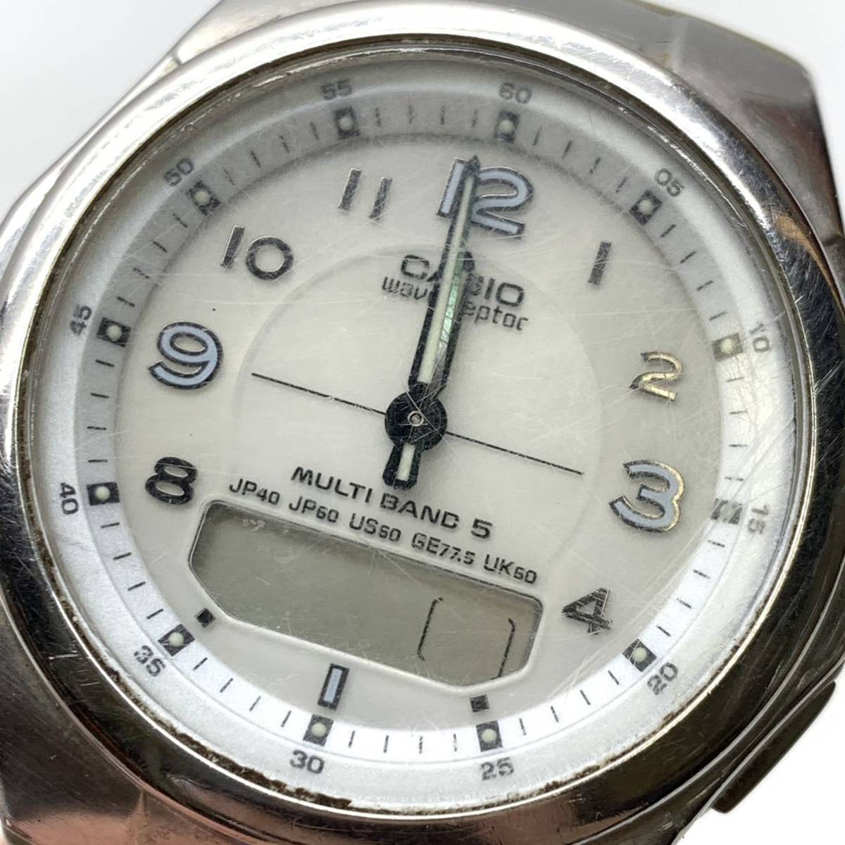 CASIO カシオ 腕時計 WVA-M480 ウェーブセプター デジアナ 2針 電波ソーラー マルチバンド 不動 ジャンク品 白文字盤 管理 ...