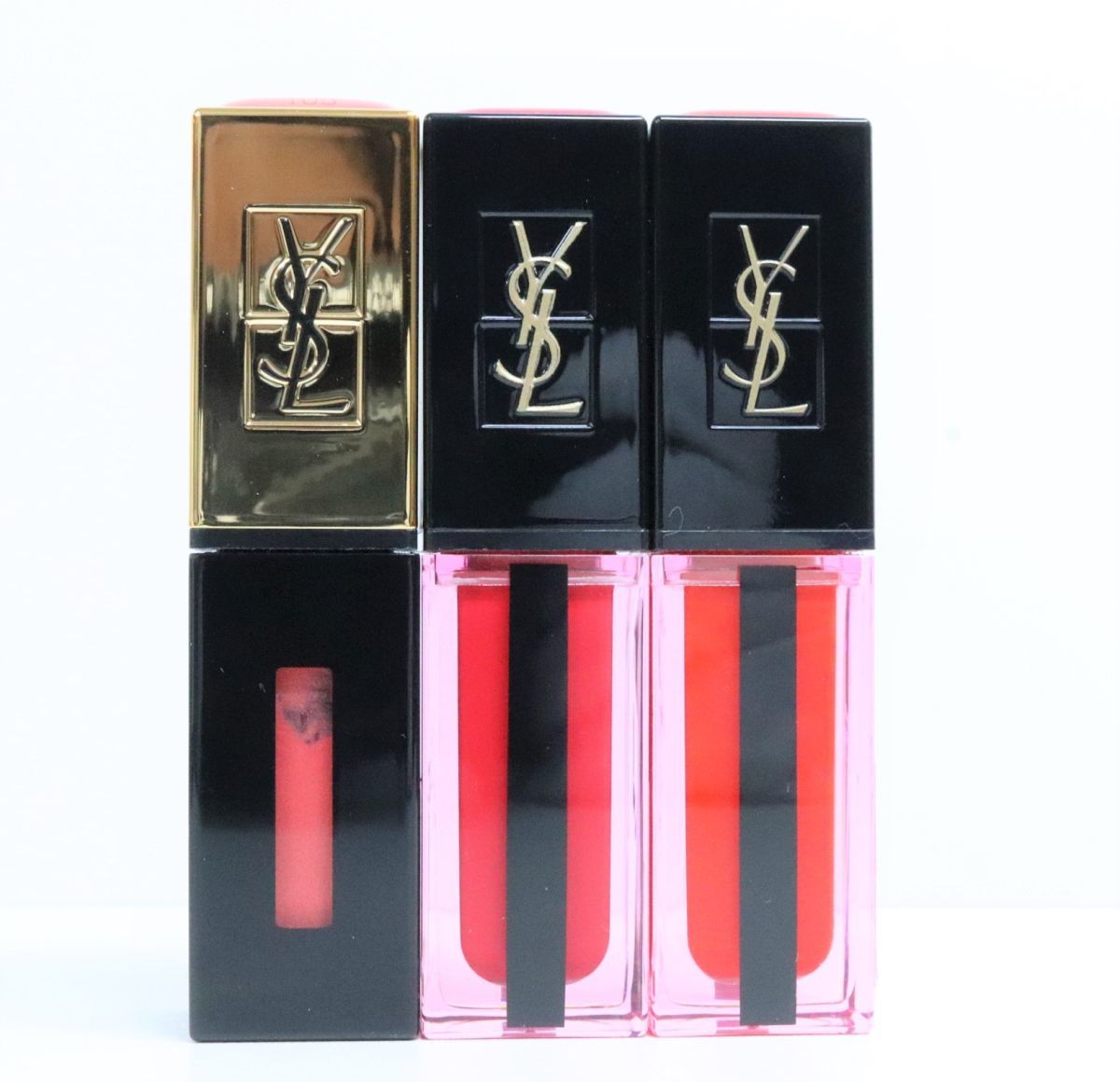 ⑥ コスメ YSL イヴサンローラン 3点 ルージュ ピュールクチュール ヴェルニ テスター ウォーターステイン №615 618 レベル ...