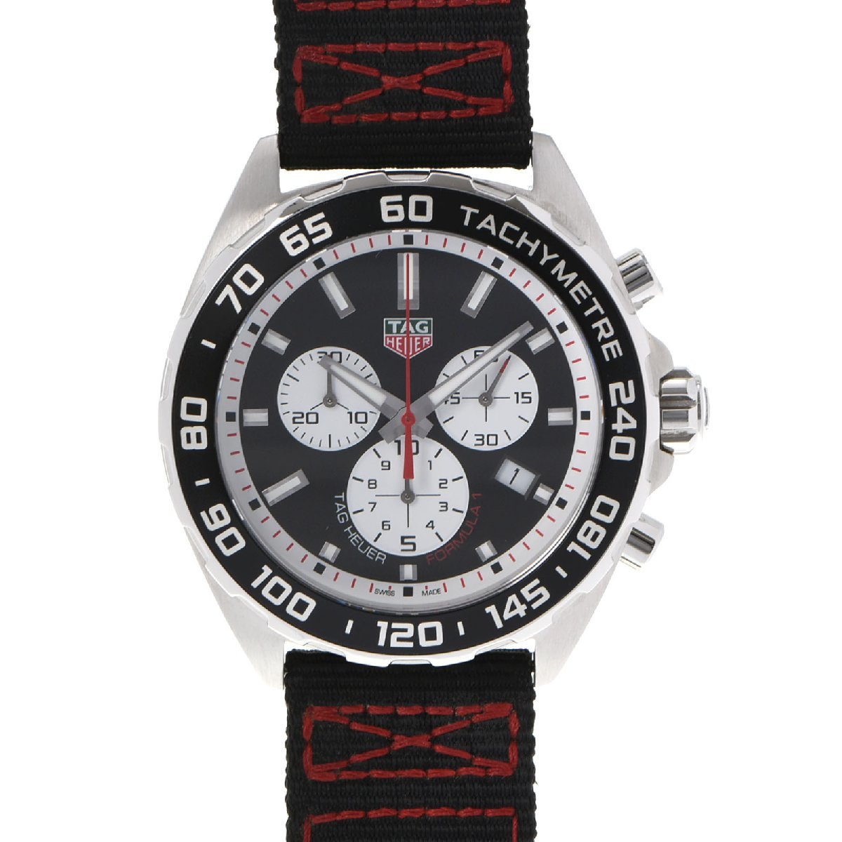 TAG HEUER タグホイヤー フォーミュラ1 クロノグラフ CAZ101E.FC8228 メンズ SS/ナイロン 腕時計 クオーツ 黒文字 ...