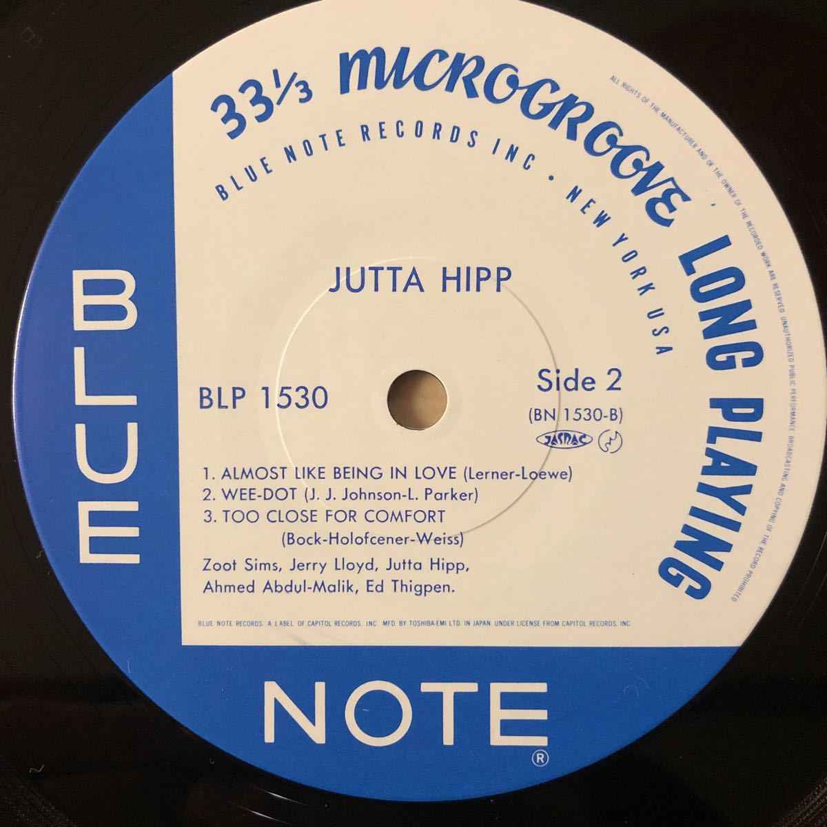 LP JUTTA HIPP with ZOOT SIMS ユタ ヒップ 東芝盤:シュリンク/HYPE STICKER:ブックレット:JERRY ...