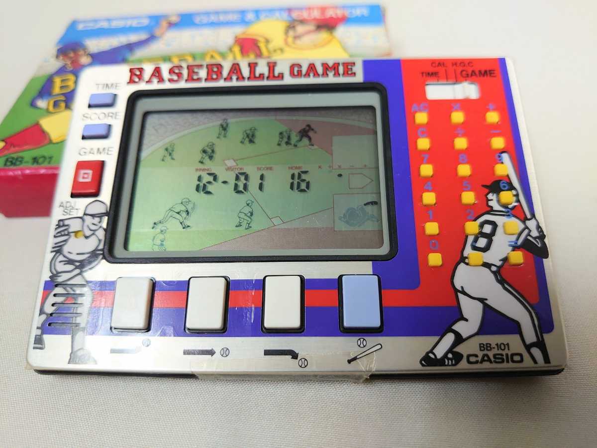 昭和レトロ CASIO BASEBALL GAME BB-101 カシオ ベースボールゲーム 時計付き電卓 1980年代 電子ゲーム(その他 ...