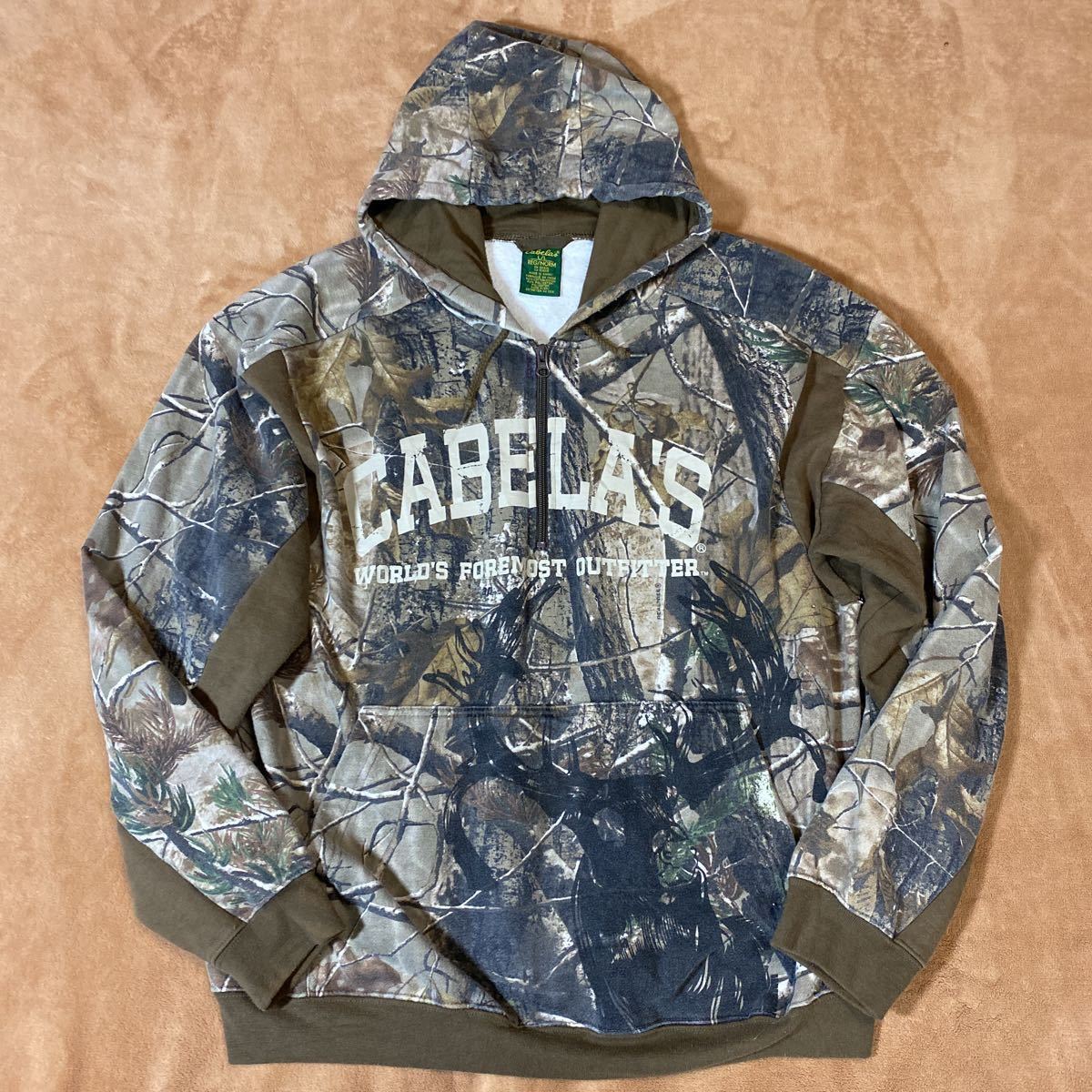 CABELA'S リアルツリー ハーフジップ パーカー ブラウン系 サイズL 古着(Lサイズ)｜売買されたオークション情報、yahooの商品情報をアーカイブ公開 - オークファン（aucfan ...