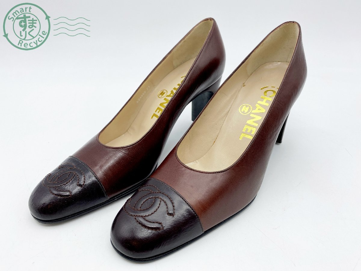 12420117 CHANEL シャネル パンプス ココマーク バイカラー ブランド シューズ 36 23cm相当 ハイヒール ボルドー レッド ジャンク品(23.0cm)｜売買された ...