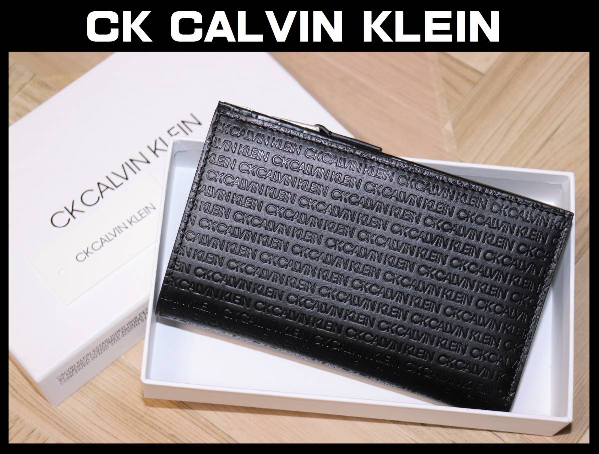 特価 CK CALVIN KLEIN 牛革 モノグラム 長財布 カルバンクライン 税込定価1万8700円 802613 リピート(長財布（小銭 ...