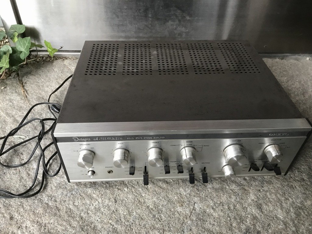 ジャンク品 通電OK インテグラ INTEGRA ONKYO MK2/70 A-755 ステレオアンプ PA機器 音響機器 昭和レトロ ...