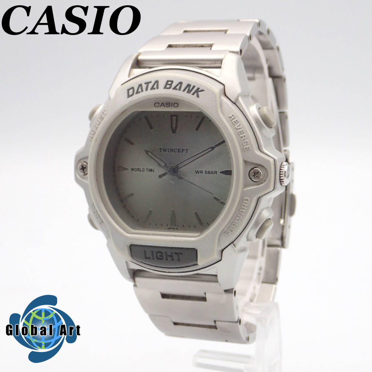 い07711/CASIO カシオ/ツインセプト/データバンク/クオーツ/メンズ腕時計/純正ベルト/デジタル/ABX-23/ジャンク(データ ...