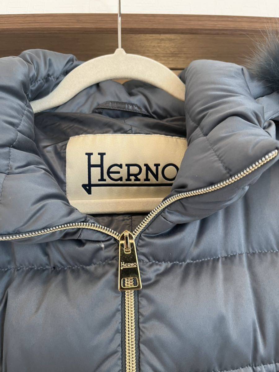 HERNO ヘルノ ダウンコート サイズ40 ブルーグレー 1円からの(Mサイズ)｜売買されたオークション情報、yahooの商品情報をアーカイブ公開 - オークファン - ダウンコート ...