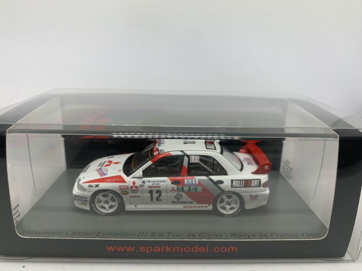 絶版品 1/43 Spark S6506 Mitsubishi Lancer Evolution Ⅲ 1995 Tour de Corse ...