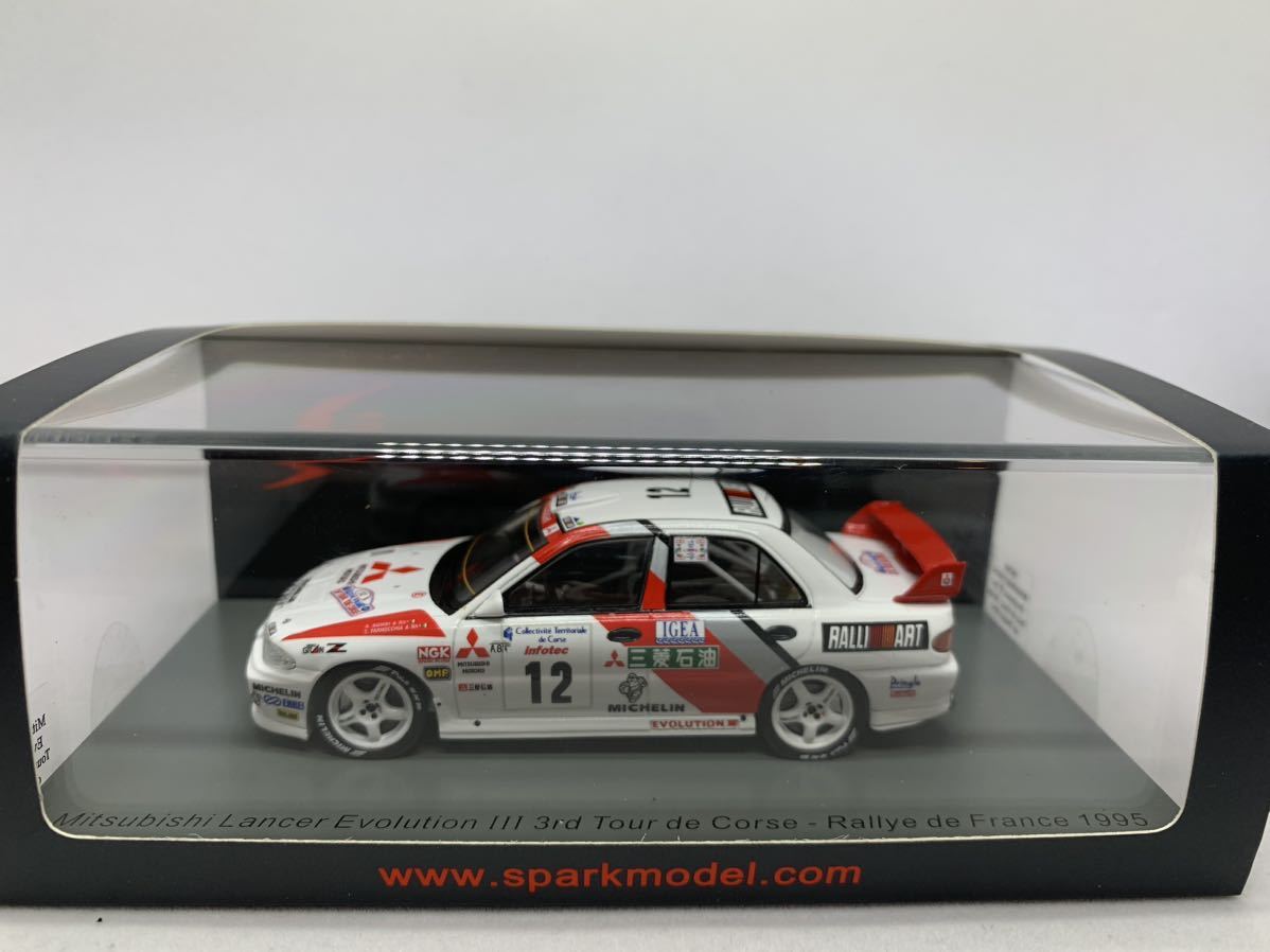 絶版品 1/43 Spark S6506 Mitsubishi Lancer Evolution Ⅲ 1995 Tour de Corse ...