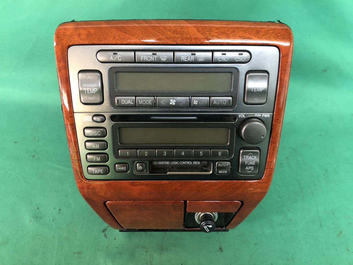 KA109 トヨタ プログレ JCG11 平成16年3月 純正 CD/カセット デッキ 86120-51040 エアコンスイッチ 89030 ...