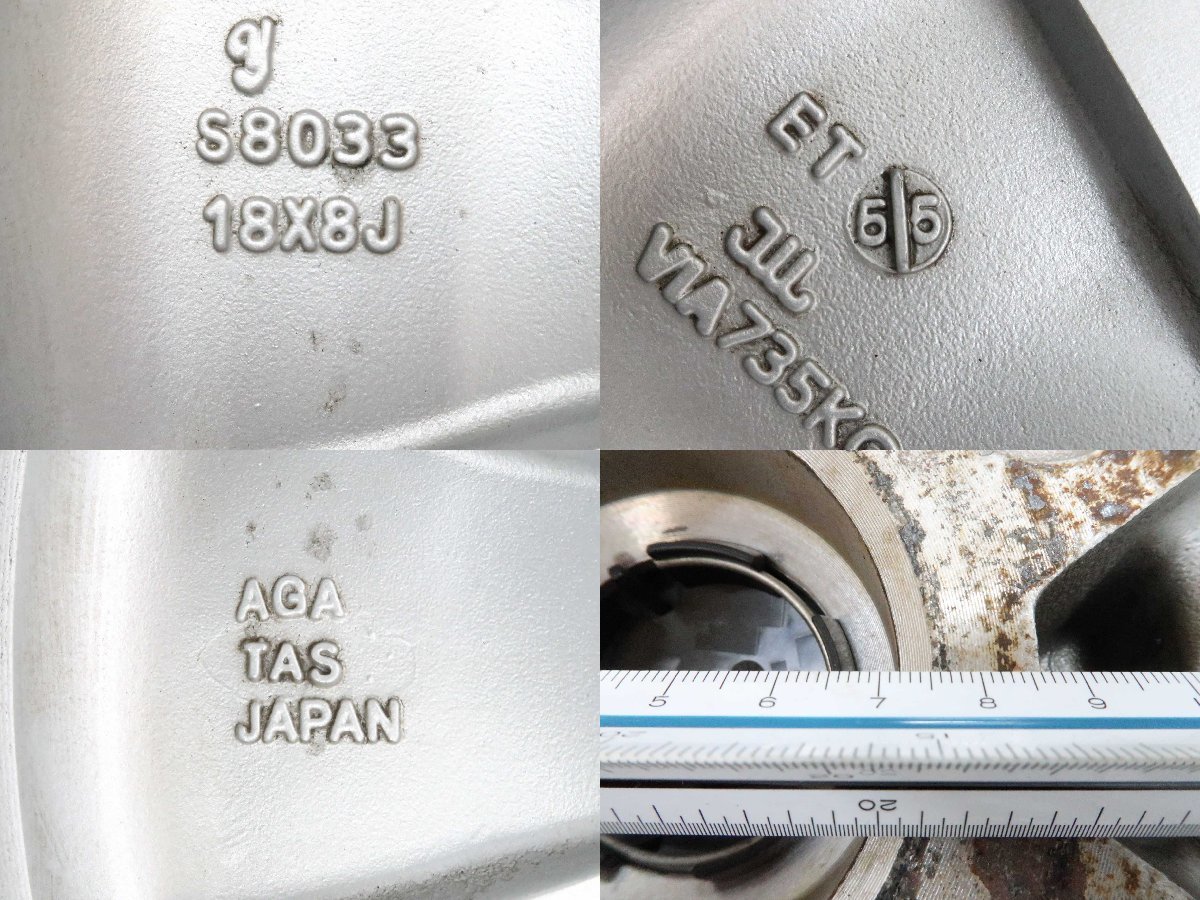 4本 Jeep WK36 グランドチェロキー 社外 AGA 18インチ 8J +55 5H 127 スタッドレス ブリヂストン ブリザック ...