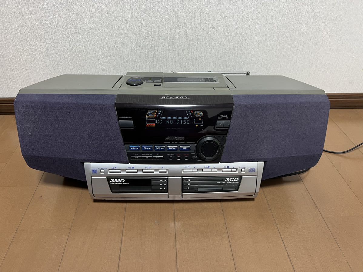 VICTOR ビクター RC-MD70 CD/MD ラジカセ 通電確認 ジャンク(一般)｜売買されたオークション情報、yahooの商品情報を ...