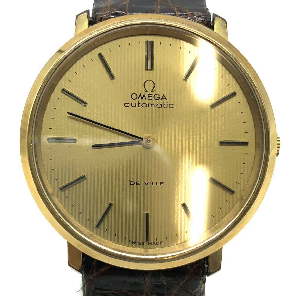 ブランド OMEGA 腕時計 E-685 オメガ デビル メンズ AT オートマチック 金文字盤 レザー DE VILLE(デビル)｜売買され ...